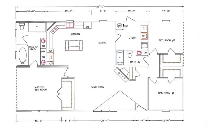 3 Bedroom Floor Plans | Modular and Manufactured Homes Archives - Hawks ...